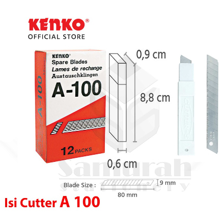 Jual (5 PCS / 1 TUBE) Isi Cutter Kecil Kenko A-100 / Pisau Potong ...