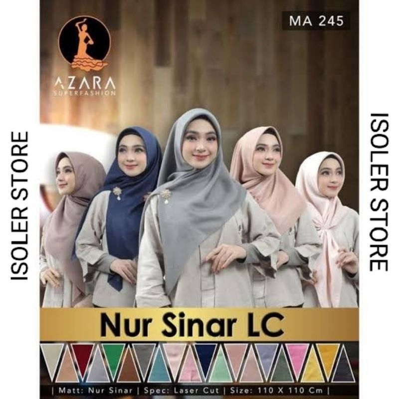 Jual Jilbab Segiempat Nur Shinar Glamour LaserCut Glitter 110 x 110 Original AZARA | Shopee ...