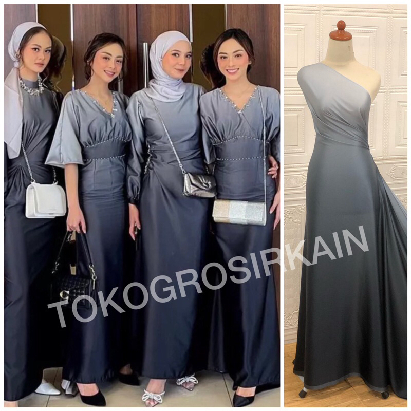 Jual Kain Silk Ombre Gradasi Premium Armany Gradient Rosella Silk ...