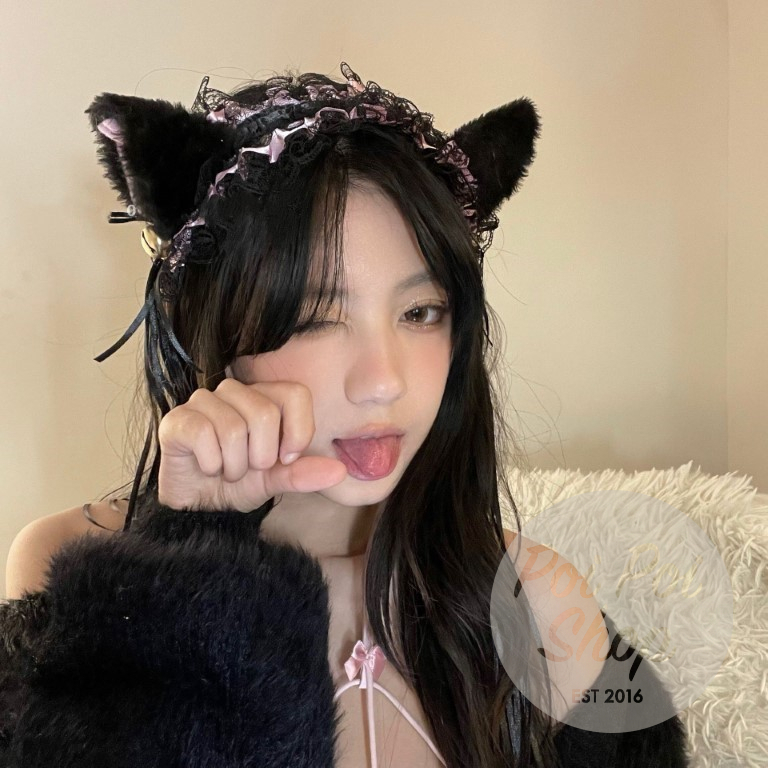 Jual Bando Telinga Kucing Cat Ear Nekomimi Pita Lonceng Ikat Rambut ...