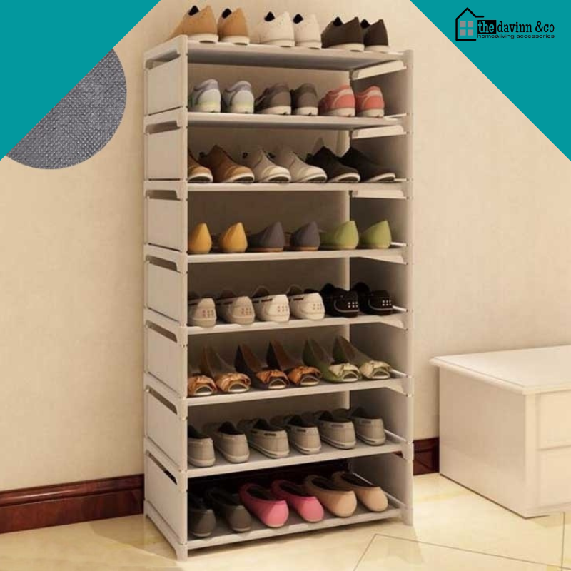Jual Rak Sepatu Besar Portable 8 Susun Plastik Rak Tempat Penyimpanan ...
