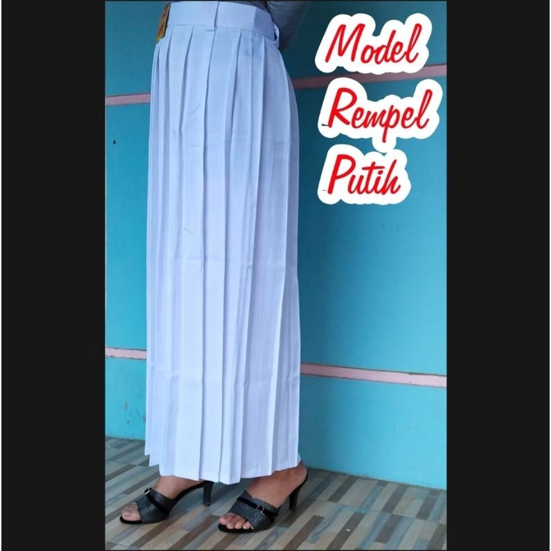 Jual rok putih SMP full rempel/maxy panjang putih rempel atas/bawahan sekolah/seragam sekolah ...