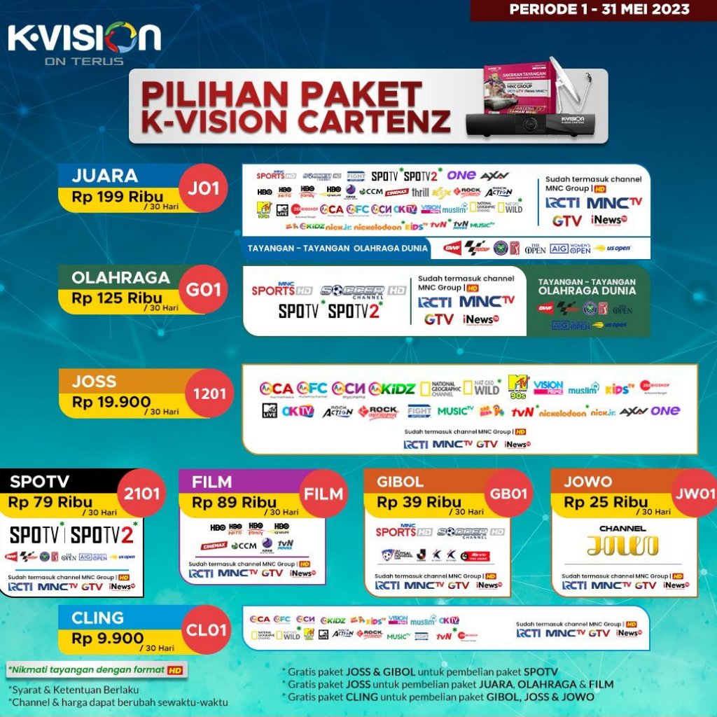 Jual (K-Vision Paket) | Shopee Indonesia
