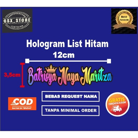 Jual TERLARIS DAN TERMURAH CUTTING STICKER HOLOGRAM LIST HITAM, HITAM ...