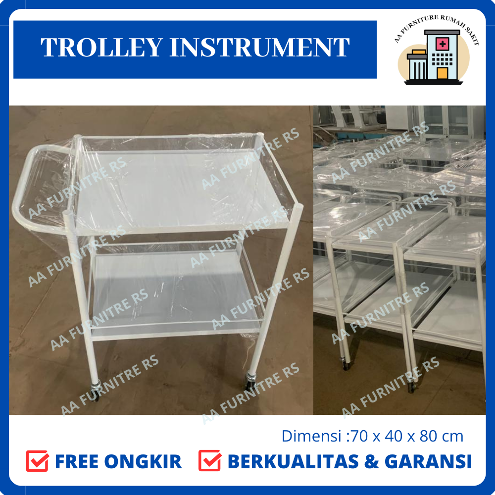 Jual Trolley Instrument 2 Rak Besi Trolley Instrument 2 Tahap Besi ...