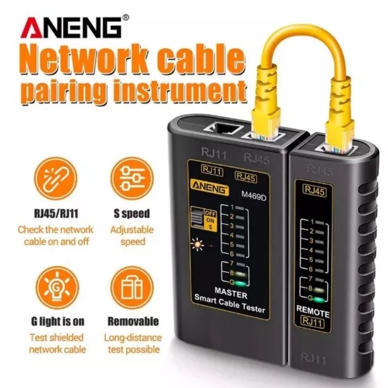 Jual ANENG M469D LAN Tester RJ45 RJ11 Alat Test Kabel LAN Jaringan ...