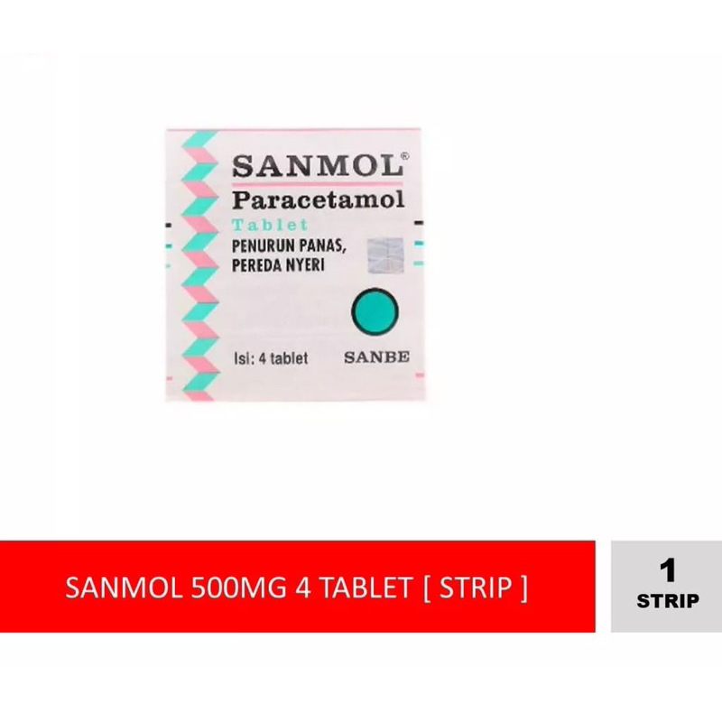 Jual SANMOL PARACETAMOL FORTE PER STRIP ISI 4 TABLET @650MG - PEREDA ...