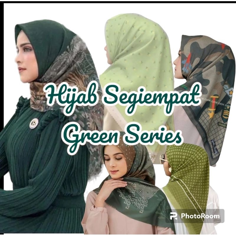 Jual Hijab Segiempat Motif Seri Warna Hijau/Army/Botol/Olive | Shopee Indonesia