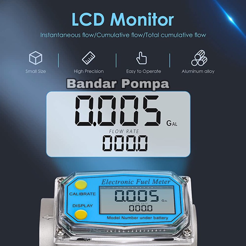 Jual Digital Flow meter Turbine 2 inch Flowmeter Air/Solar/Minyak 2 In ...