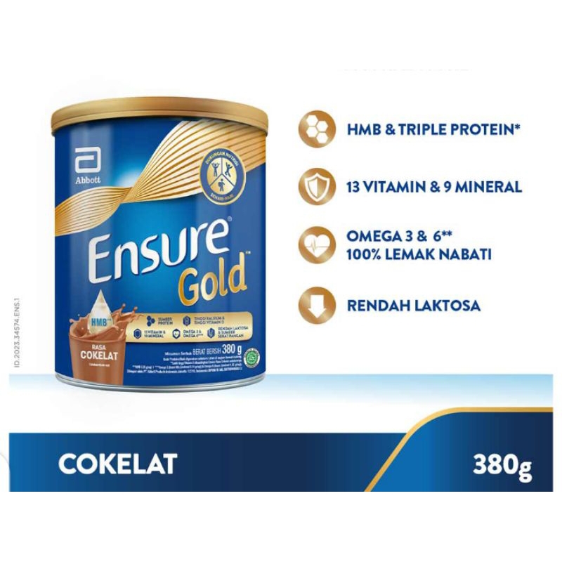 Jual ENSURE Gold Coklat Susu Rendah Laktosa 380g / Ensure Cokelat 380 g | Shopee Indonesia
