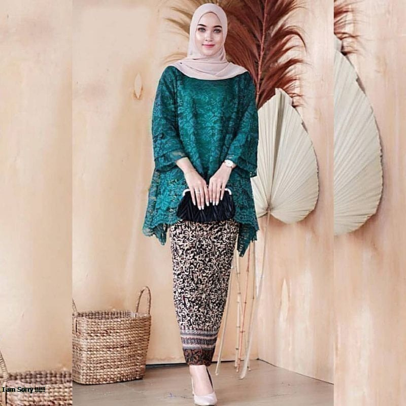 Jual baju wanita kebaya brokat Rinjani rok plisket semi sutra M L XL ...