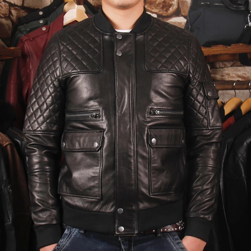 Jual BELVINA JAKET PRIA KULIT PREMIUM BOMBER RACING HITAM | Shopee ...