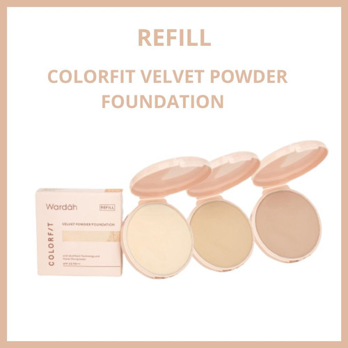 Jual Wardah Colorfit Velvet Powder Foundation - REFILL 11 gram | Shopee ...