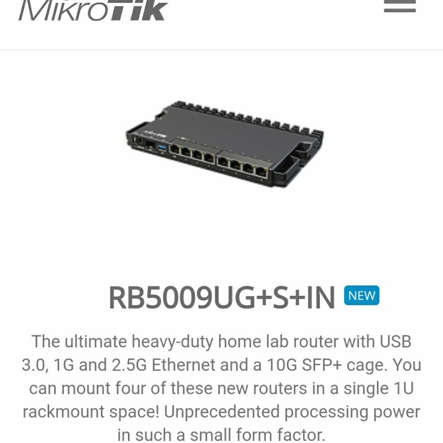 Jual MikroTik RB5009UG+S+IN , 7 x Gigabit + 1 x 2.5G + 1 x SFP+ ...