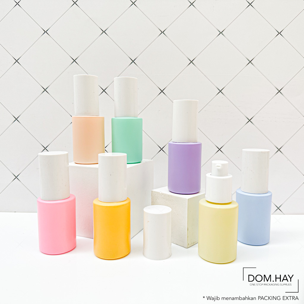 Jual 30ml Botol Pump Kaca Pastel 7UK Skin Care Lotion Serum Sabun ...