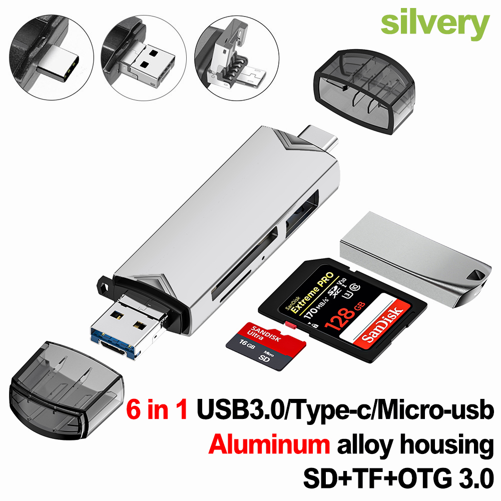 Jual Actual 4 in 1 Card Reader High-Speed Smart 3.0 Metal Type C ...