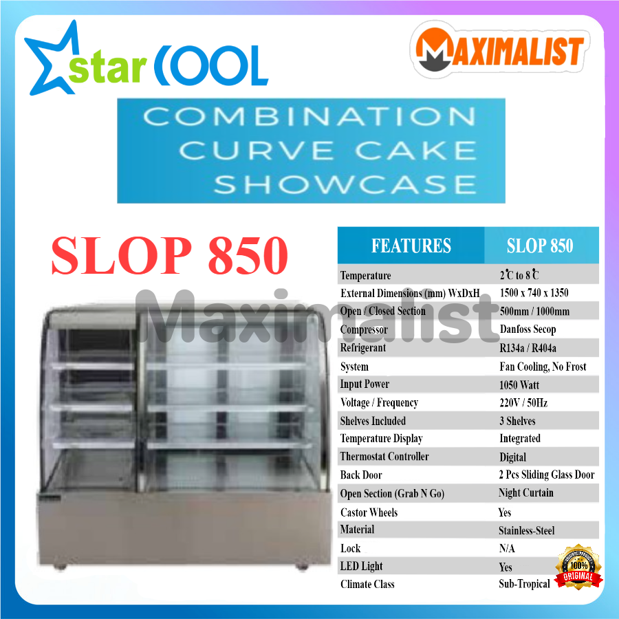 Jual STARCOOL SLOP-850 Combination Curve And Grab Go Showcase / Display ...
