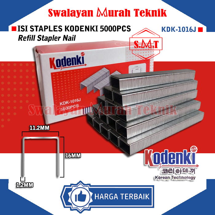 Jual KODENKI Isi Staples Angin Air Stapler Refill 1016J Paku Tembak U ...