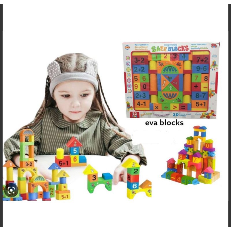 Jual Safe Blocks Mainan MANDI BATH TOYS Balok Eva 52 pcs Blok Spon Eva ...
