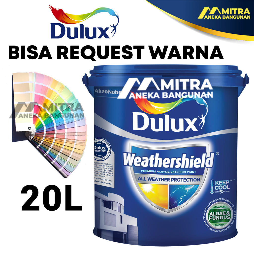 Jual CAT TEMBOK EKSTERIOR DULUX WEATHERSHIELD 20 LITER / BISA REQUEST ...