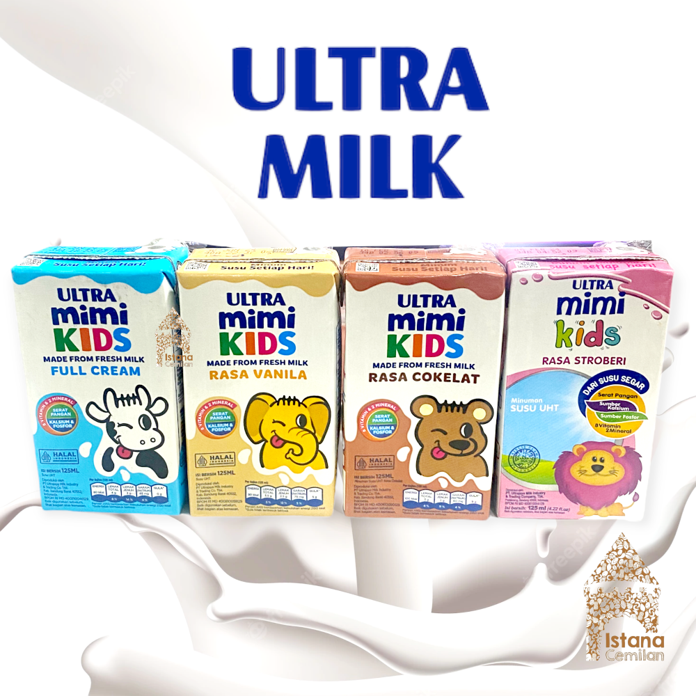 Jual Susu Ultra Mimi Kids UHT Anak Cokelat / Full Cream / Strawberry 125 ml | Shopee Indonesia