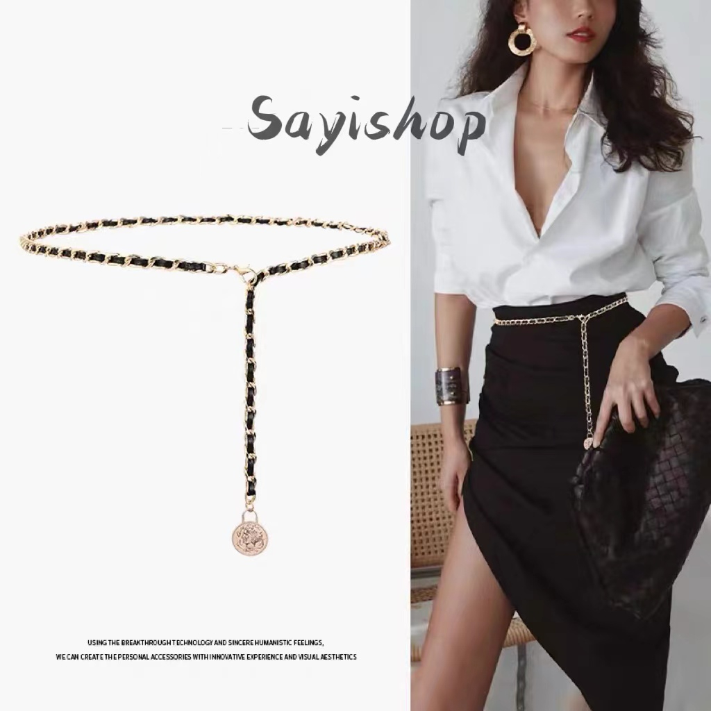Jual Sayishop Rantai ikat Pinggang logam Belt Rantai Branded Fashion Gesper Wanita | Shopee ...
