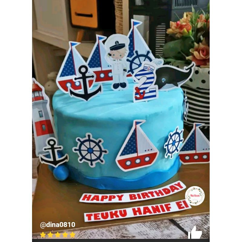 Jual Topper Cake Pelaut /kapal laut gratis tambah nama, usia, foto ...