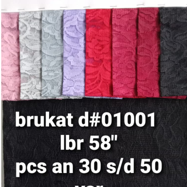 Jual KAIN BRUKAT BROKAT WARNA PER ROLL BAL 50 YARD BAHAN BAJU DRESS ...