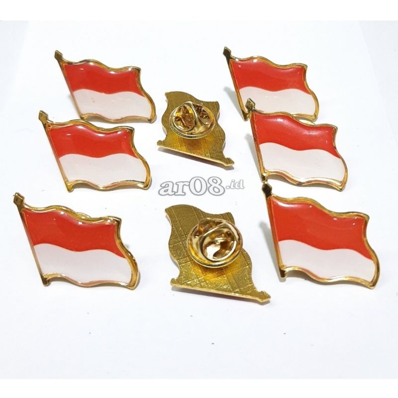 Jual Pin Bendera Indonesia Berkibar / Pin Bendera Merah Putih Berkibar ...