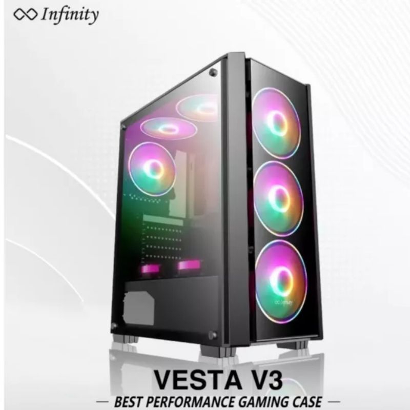 Jual GAMING CASE INFINITY VESTA V3 INCLUDE 4X FAN | Shopee Indonesia