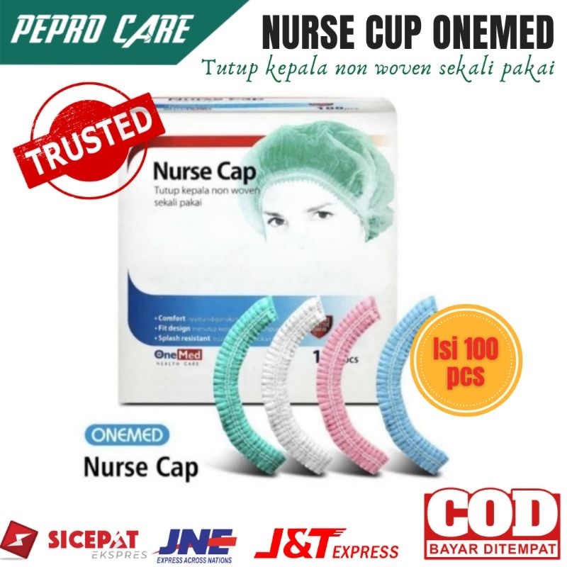 Jual Nurse Cap OneMed / Hair Cap / Hair Net / Penutup Kepala / Topi ...