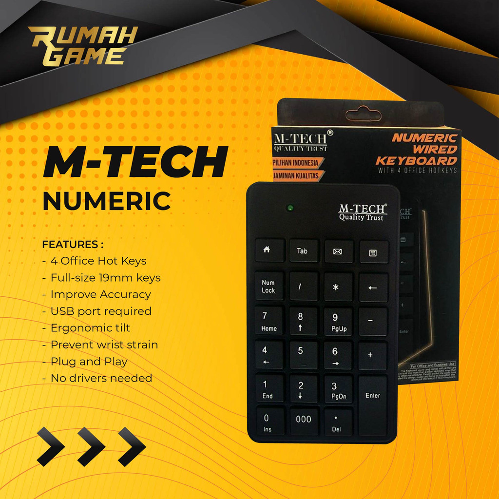 Jual Numeric Keypad Mtech / Keyboard Angka Mtech ( KEYBOARD NUMERIC USB ...