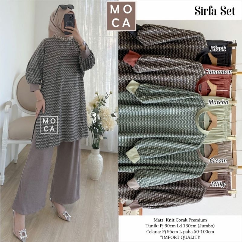 Jual Moca One Set Sirfa Setelan wanita Knit Corak Premium (jumbo ...