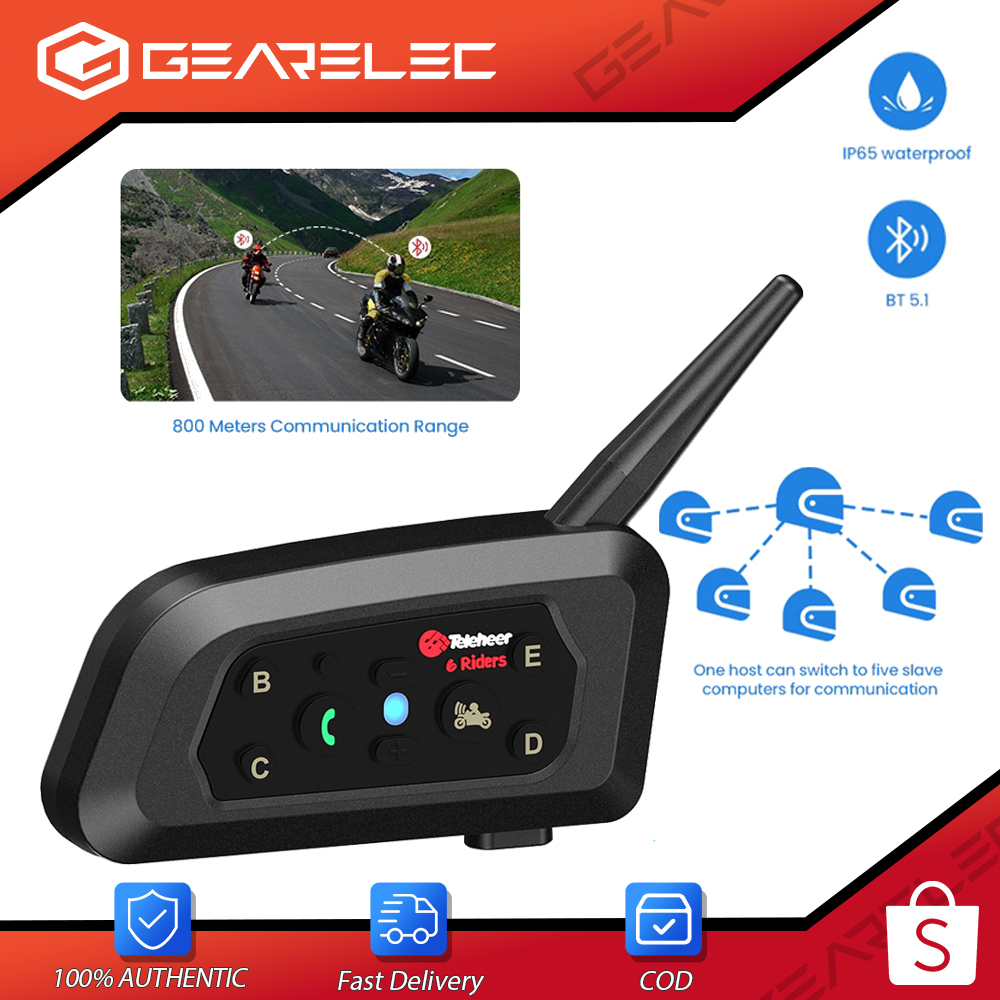 Jual Intercom GEARELEC V6 Pro Bluetooth 800m Intercom Headset Vnetphone ...