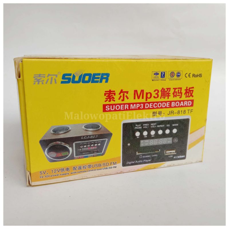 Jual Kit Modul USB Mp3 Radio FM Suoer JR 818 TF Plus Panel dan Sticker ...
