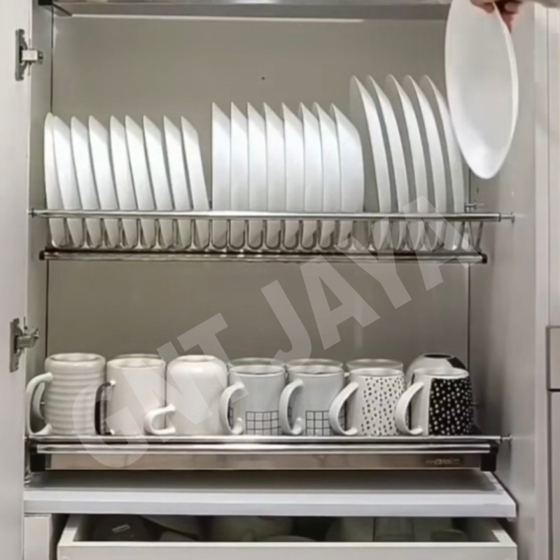Jual RAK PIRING KABINET ATAS stainless 100cm 1m dish rack kitchen set ...