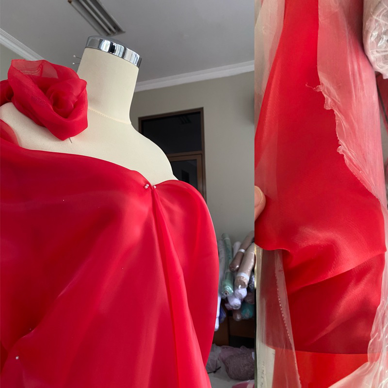 Jual ORGANZA SILK KAIN KACA PREMIUM / GLOWING SILKY GRADE A | Shopee ...