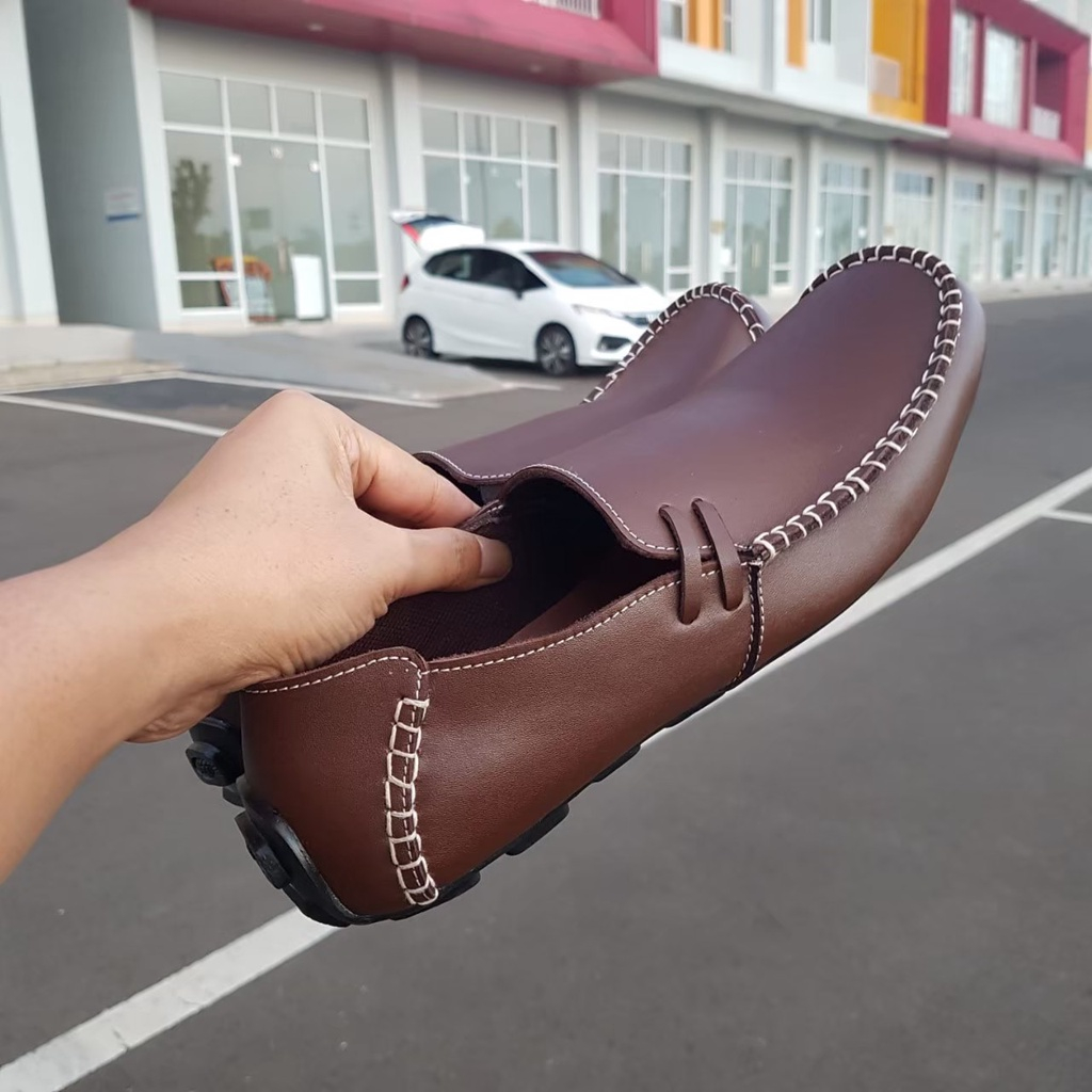 Jual Terbaru!!Sepatu Pansus Pria Model polos Kulit Asli Mocasin Slip On ...
