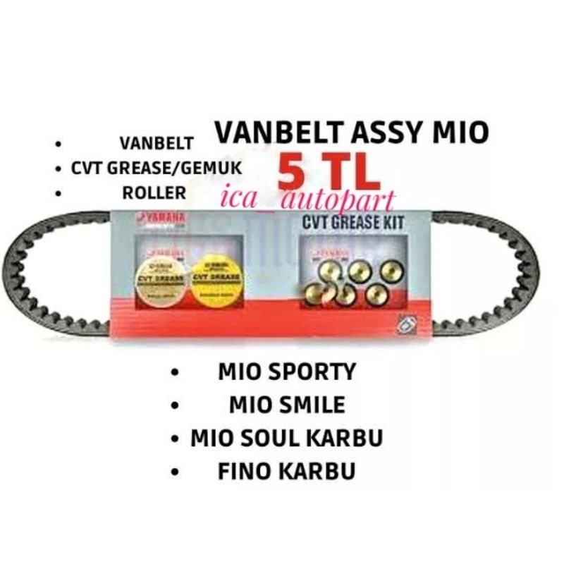 Jual V-Belt Assy Set Roller Grease CVT Mio Smile Mio Sporty Mio Soul ...