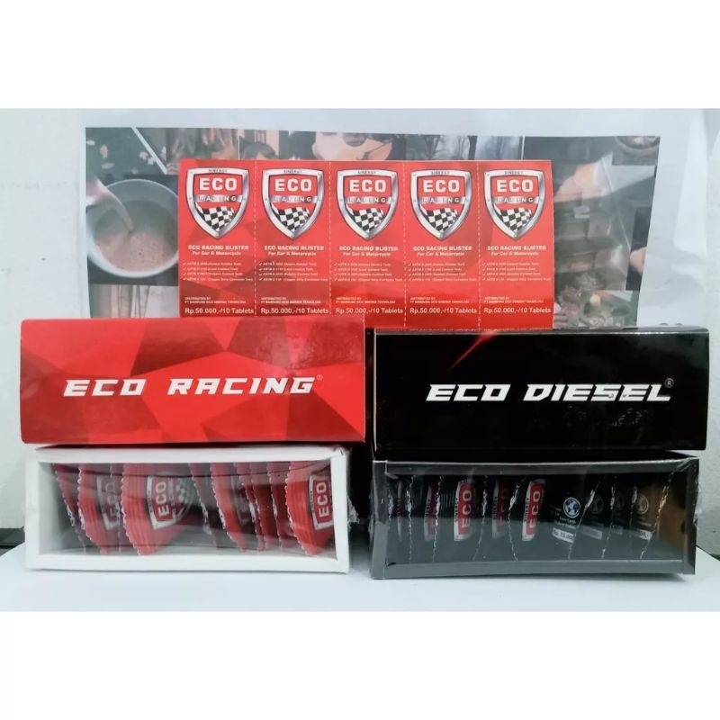 Jual ECO RACING | Pengirit Bensin TERMURAH 1 BOX ISI 10 SACHET ECO ...