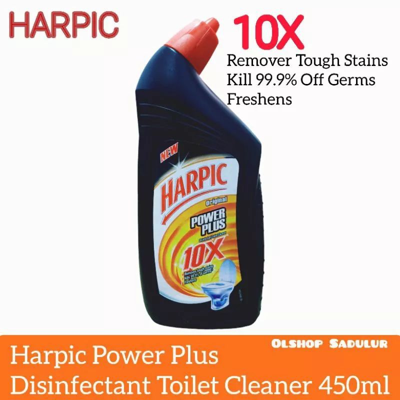 Jual Harpic Power Plus Disinfectant Toilet Cleaner Original Botol Hitam 450ml | Shopee Indonesia