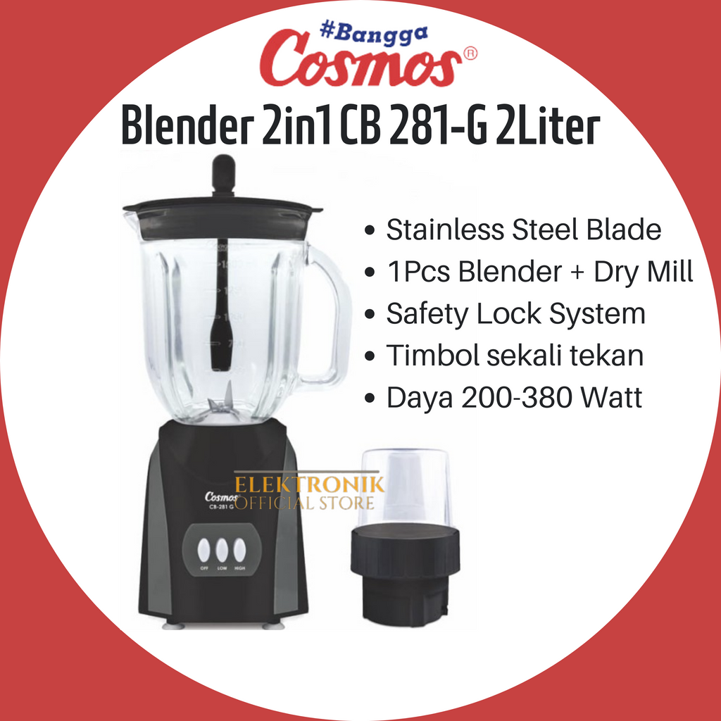 Jual COSMOS BLENDER 2IN1 CB 281G BLENDER 2L/CB281G/CB281 G/CB 281G/CB ...