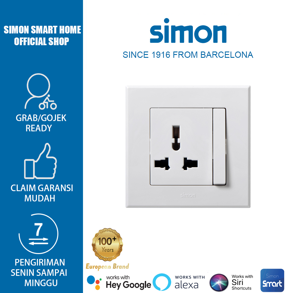 Jual Simon - Stop Kontak E3 Multi-Standard Socket With Switch (13A 50V ...