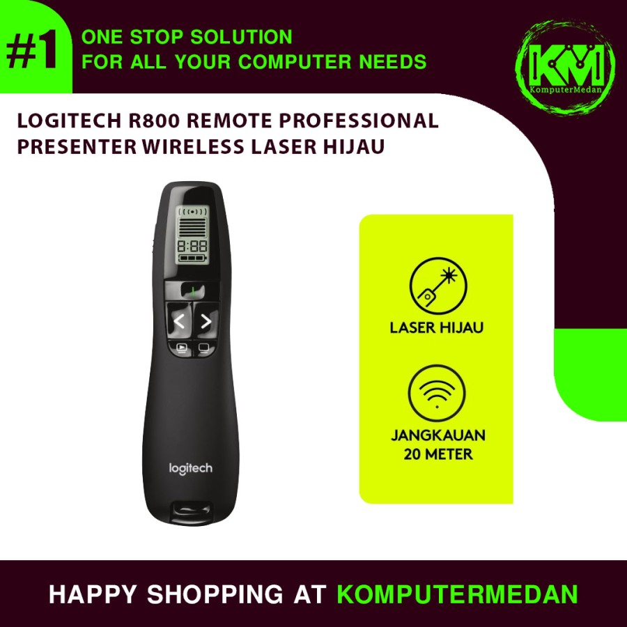 Jual Logitech R800 Remote Professional Presenter Wireless Laser Hijau ...