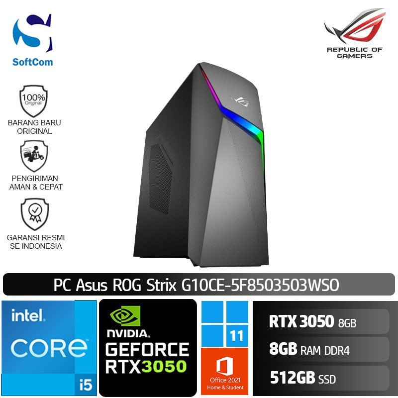 Jual Asus PC ROG Strix G10CE 5F8503503WSO i5 11400F/8GB/512GB/RTX3050 ...