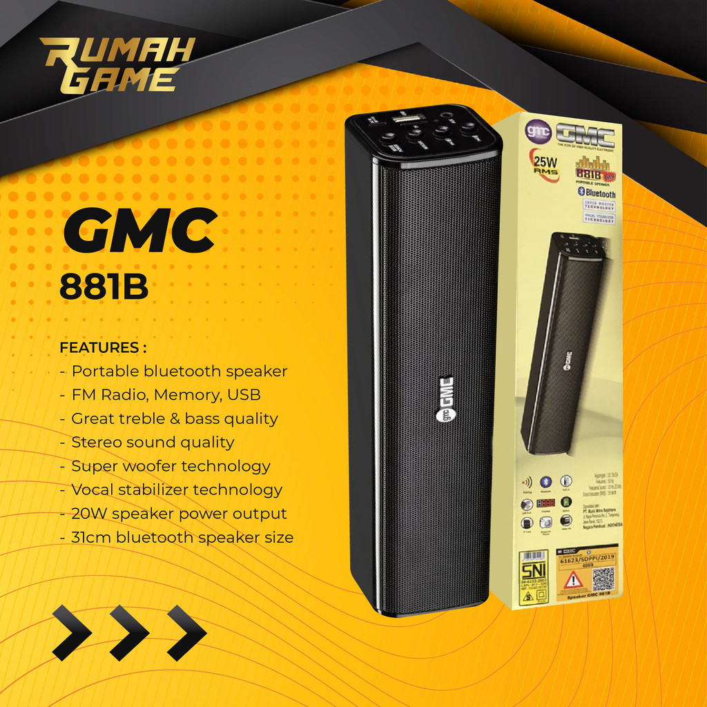 Jual Speaker Gmc 881B Portable Bluetooth Original - Speaker BT Gmc JBL ...
