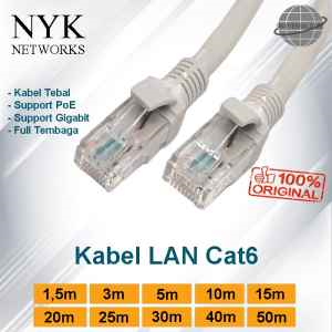 Jual KABEL LAN NYK CAT 6 1,5 / 3 / 5 / 10 / 15 / 20 / 25 M | Shopee Indonesia