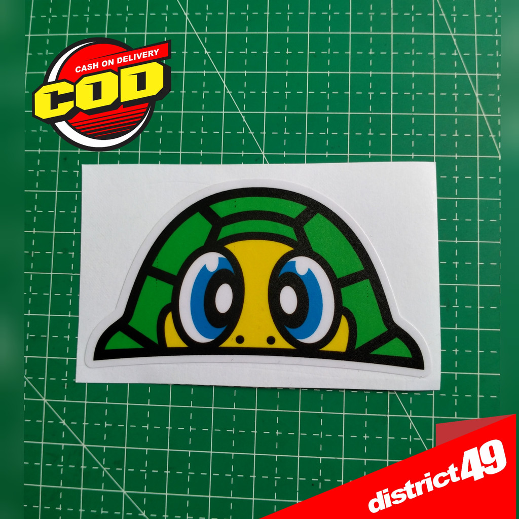 Jual Stiker Print Cut TURTLE VALENTINO ROSSI Laminasi Glossy bahan ...