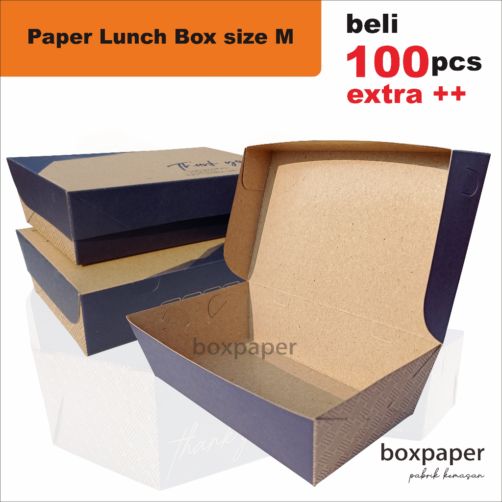 Jual Paper Lunch Box ( size M ) Laminasi Kraft Kotak Dus Makan Ayam ...
