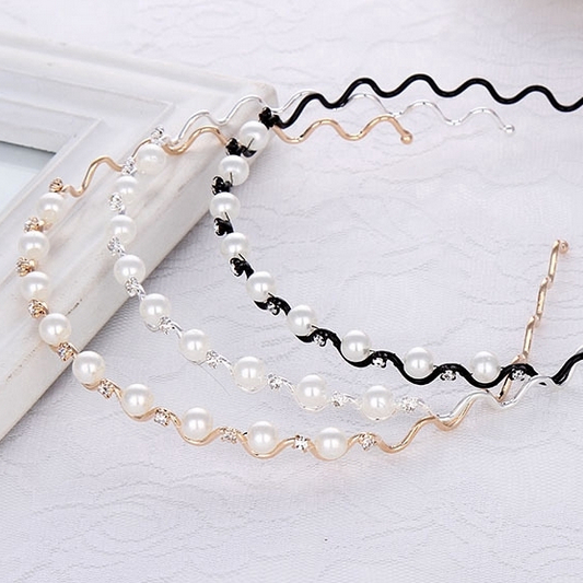 Jual Bando Mutiara Rambut Gelombang Gaya Korea Wanita Headband ...